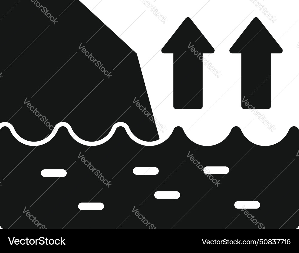 Sea level rise icon simple climate change Vector Image