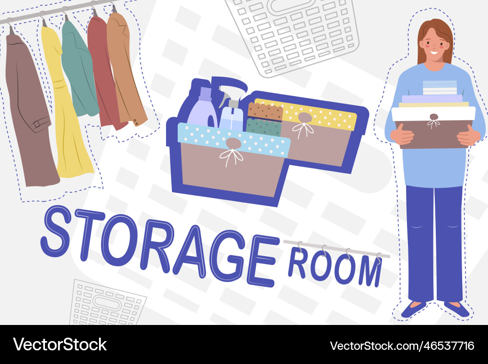 Storage room collage Royalty Free Vector Image