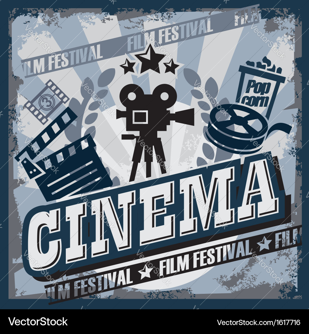 Vintage cinema sign Royalty Free Vector Image - VectorStock