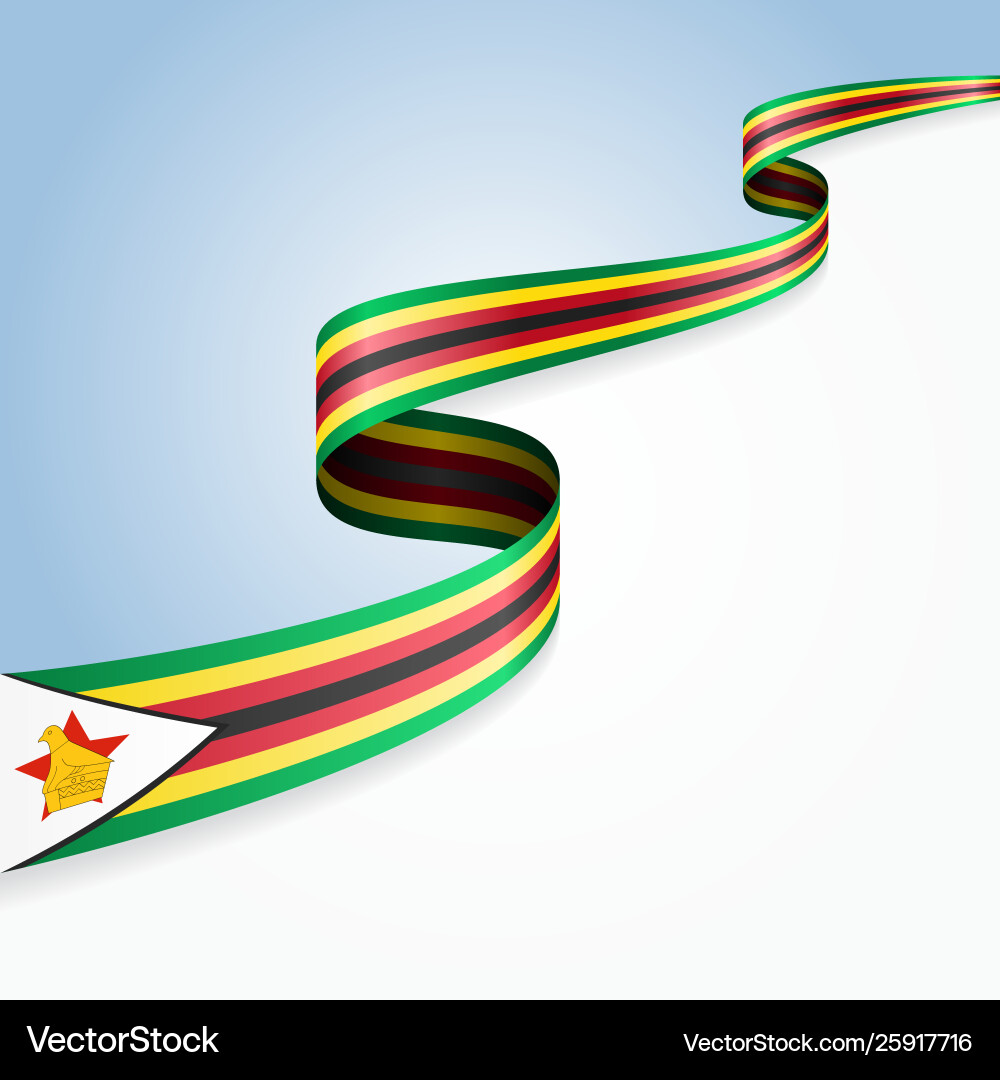 Zimbabwean flag wavy abstract background Vector Image