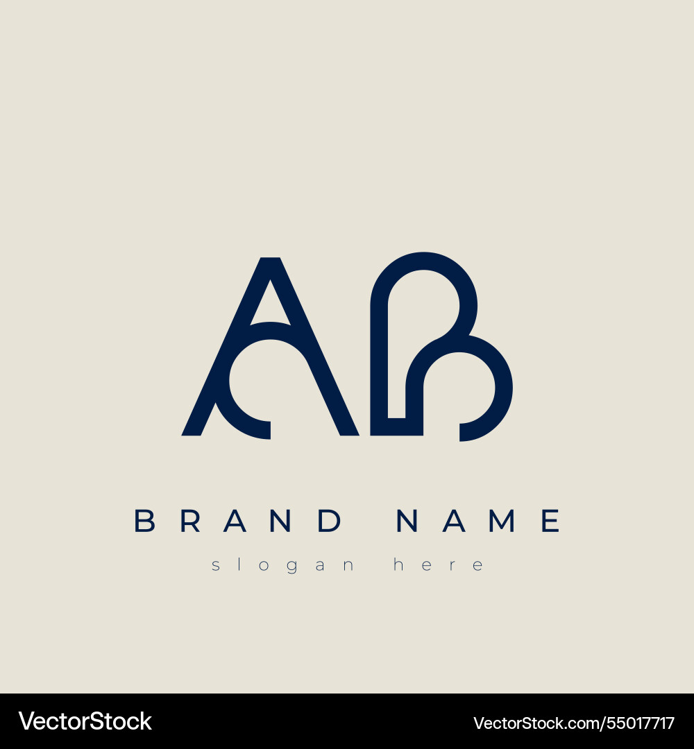 Ab abstract letters logo monogram Royalty Free Vector Image