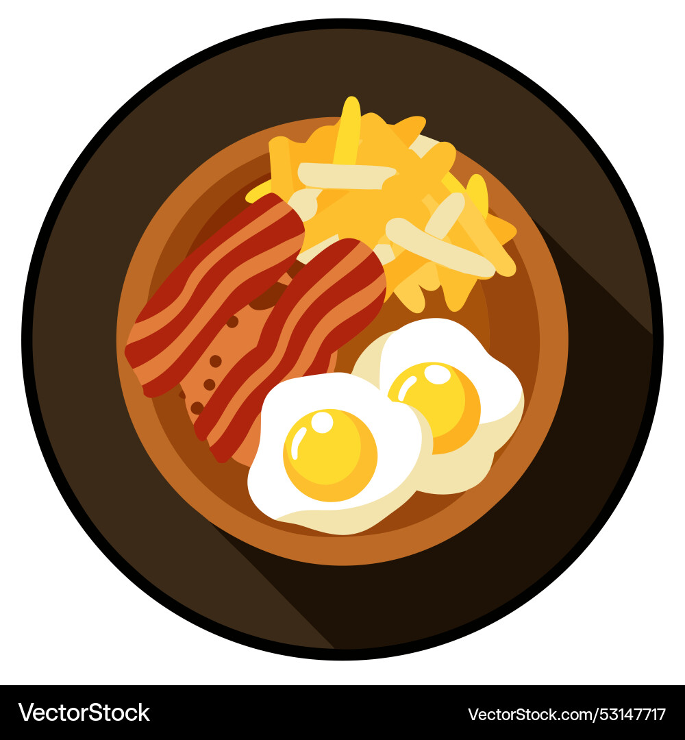 Crispy golden hash browns scrambled eggs Vector Image