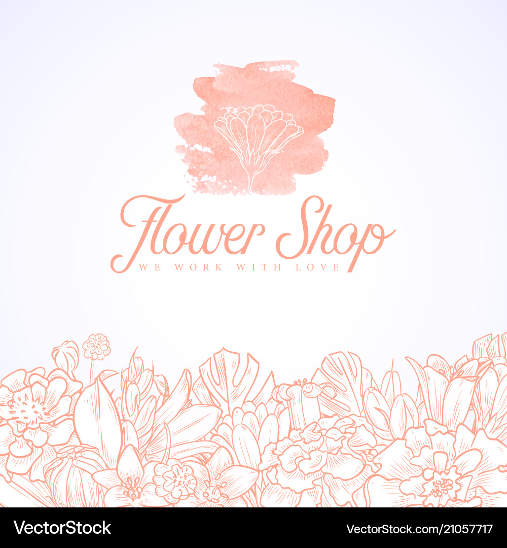 Flower shop logo Royalty Free Vector Image - VectorStock