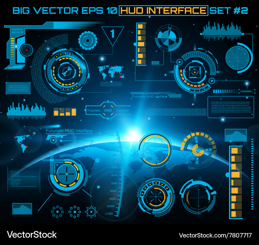 Graphic touch user interface hud Royalty Free Vector Image