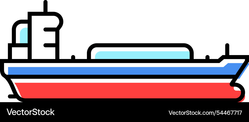 Oil tanker ship color icon Royalty Free Vector Image