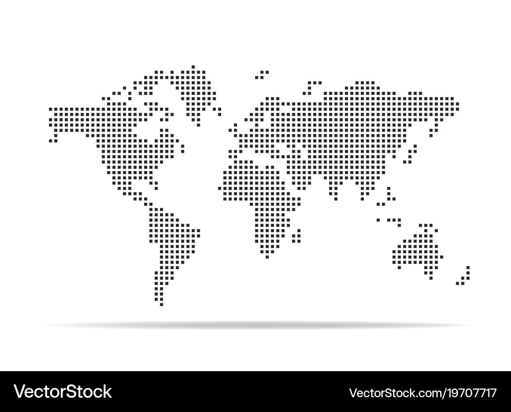 Pixel map of world Royalty Free Vector Image - VectorStock