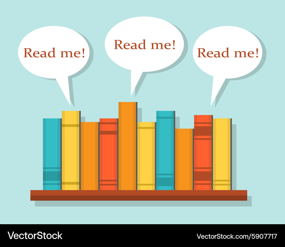Read books Royalty Free Vector Image - VectorStock