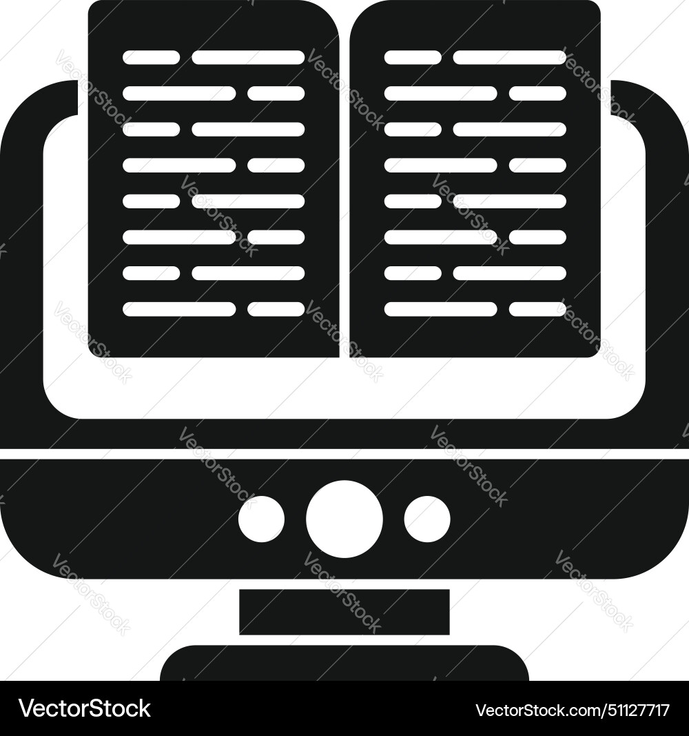 Reading online information icon simple new Vector Image