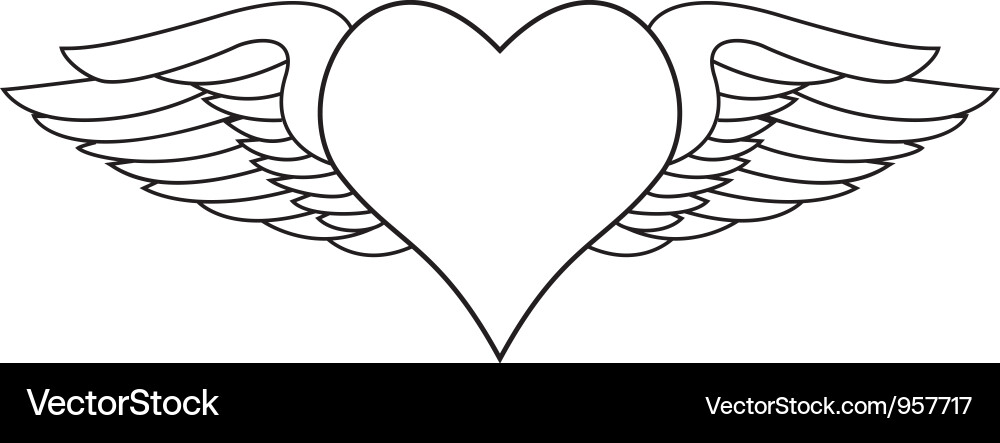 Winged heart Royalty Free Vector Image - VectorStock