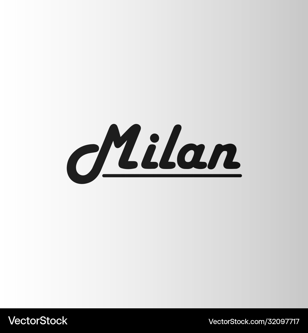 Word milan logo design Royalty Free Vector Image