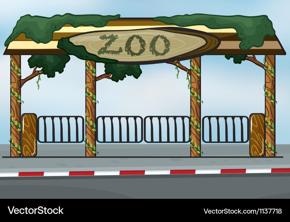 A zoo entrance Royalty Free Vector Image - VectorStock