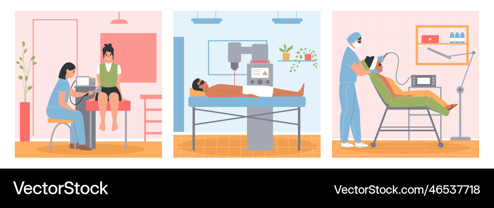Clinic laser therapy compositions Royalty Free Vector Image