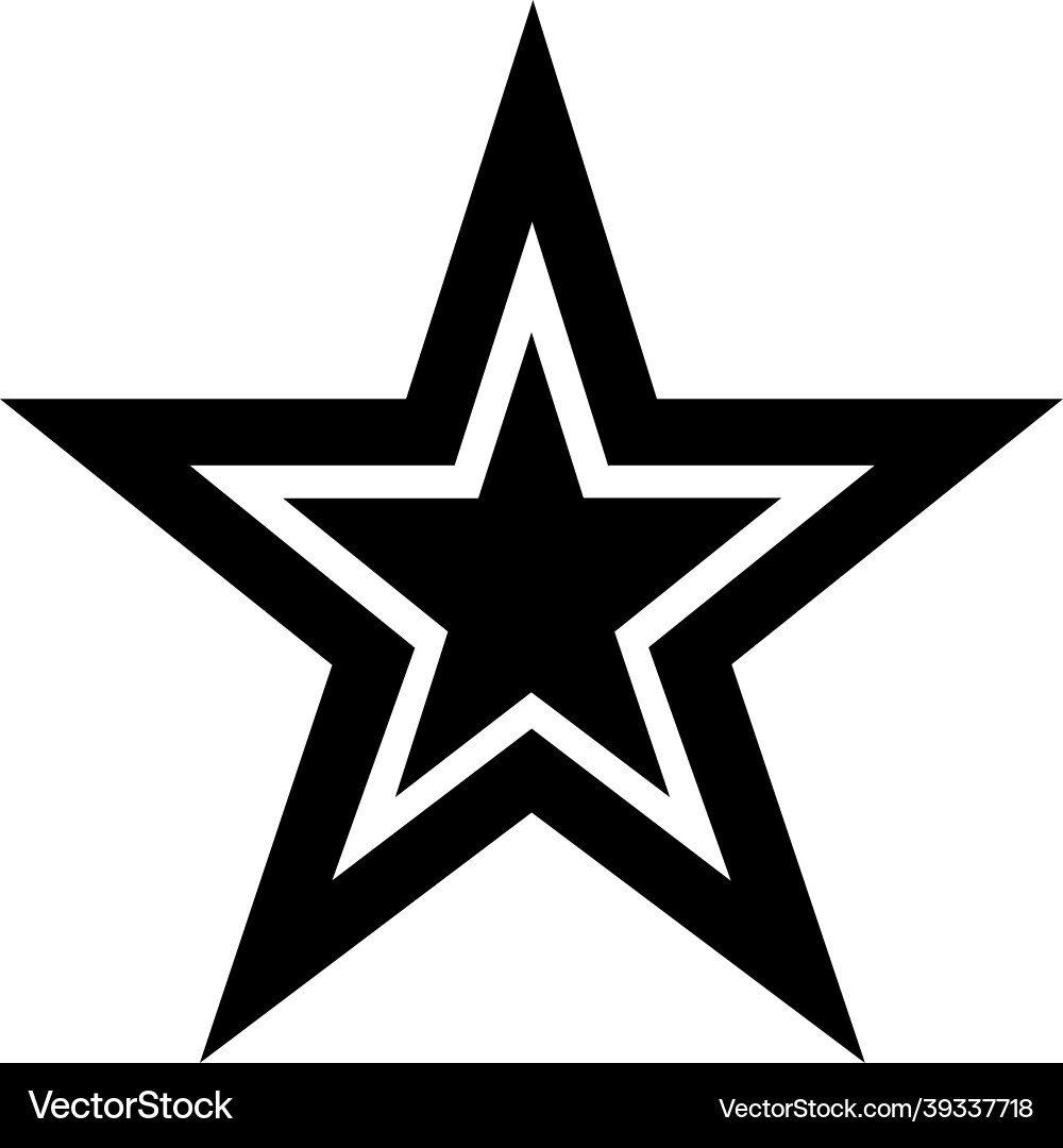 Detailed Star Glyph Icon Royalty Free Vector Image