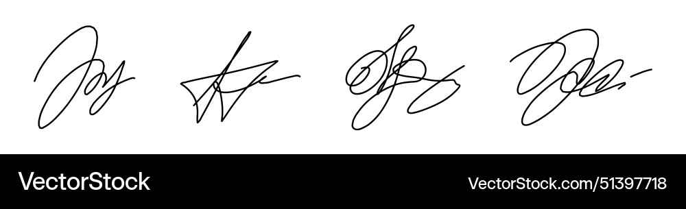 Hand drawn fake autograph with scribble pen Vector Image