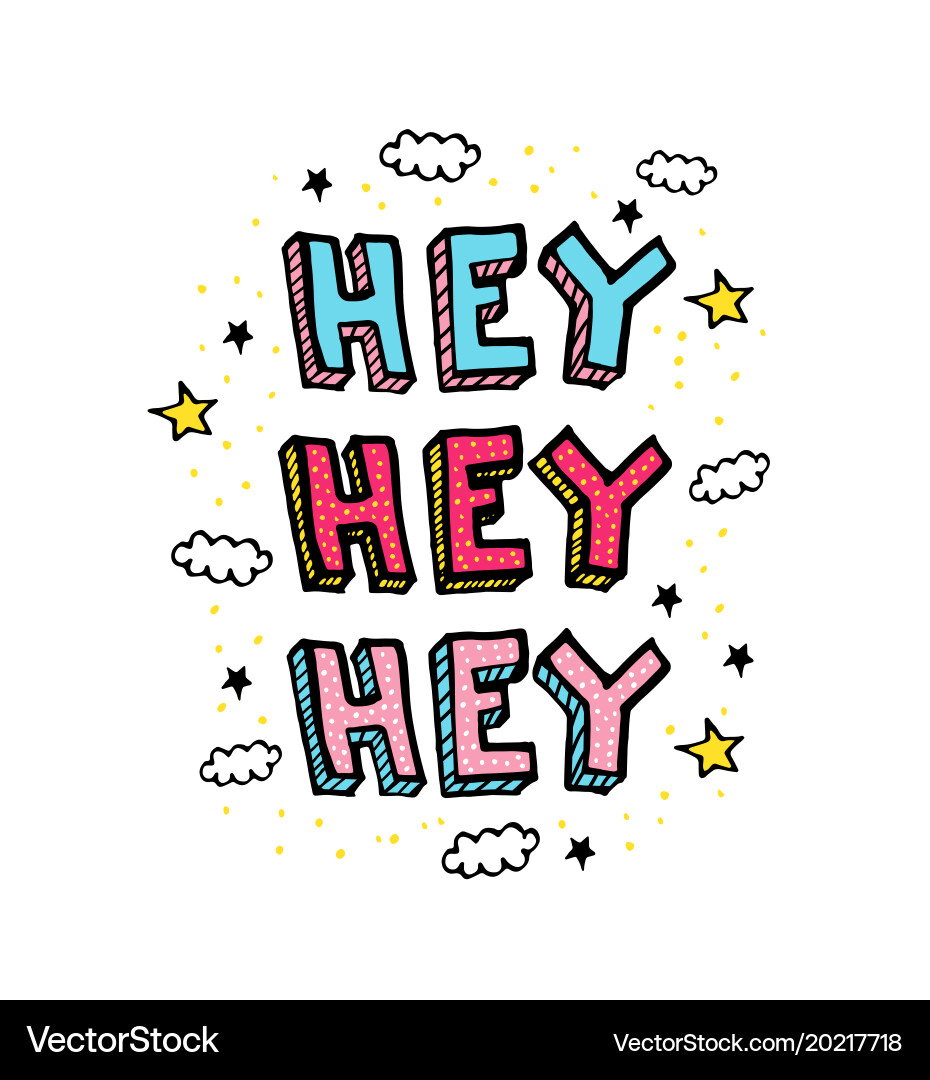 Hey cartoon sketch background Royalty Free Vector Image