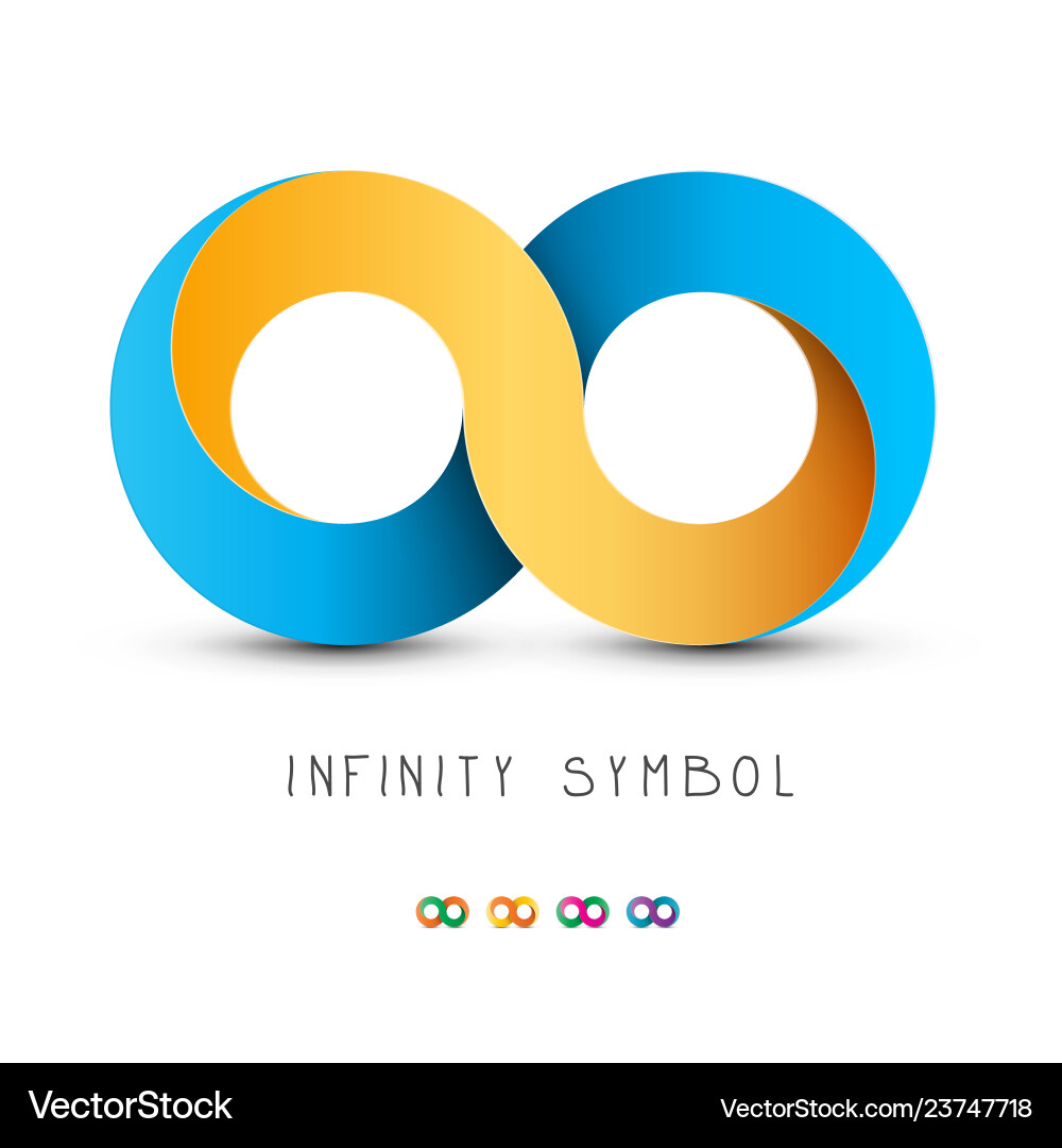 Infinity symbol gold and blue endless icon Vector Image