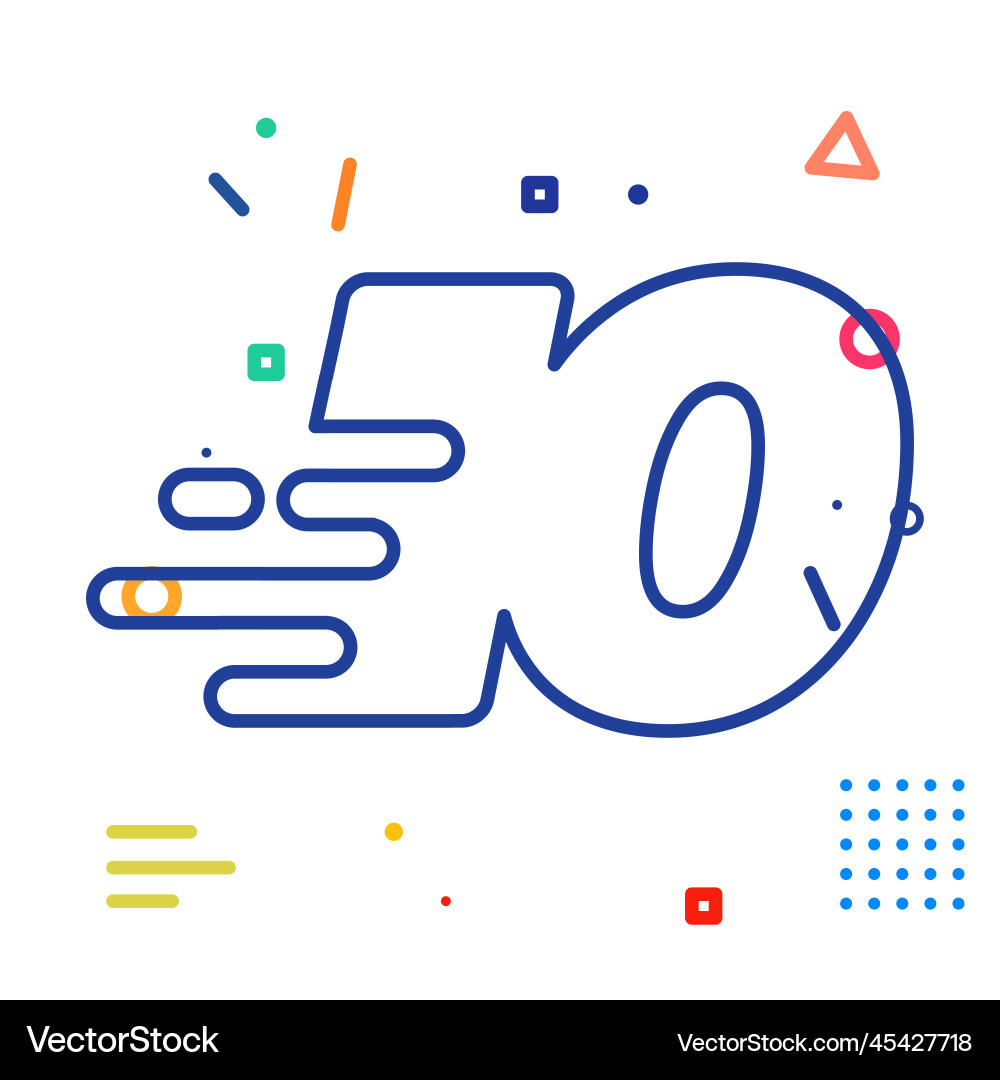 Number 10 line fast speed icon logo Royalty Free Vector