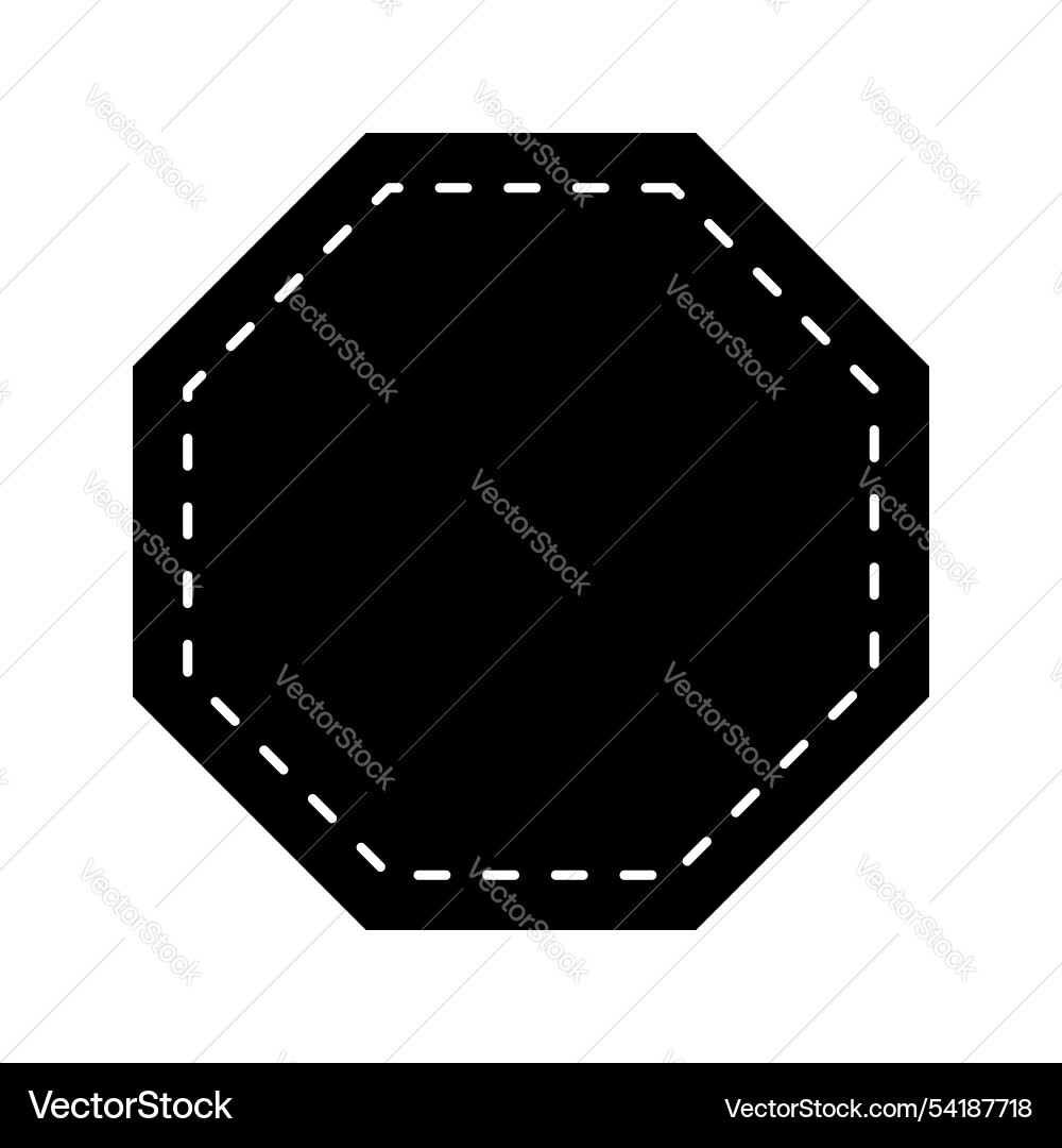 Octagon geometric shape with dotted stitches Vector Image