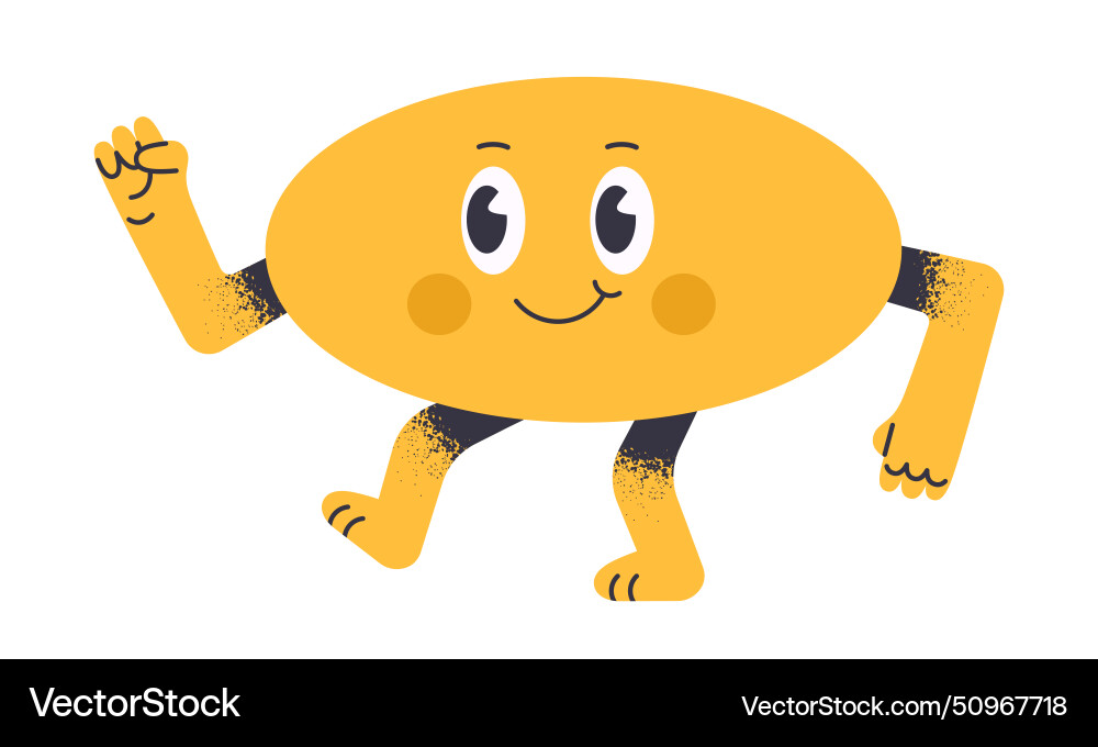 Oval comic shape geometric mascot for math school Vector Image
