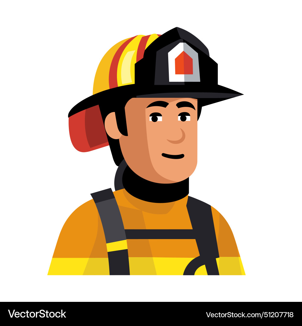 Professional firefighter ready wearing helmet gear