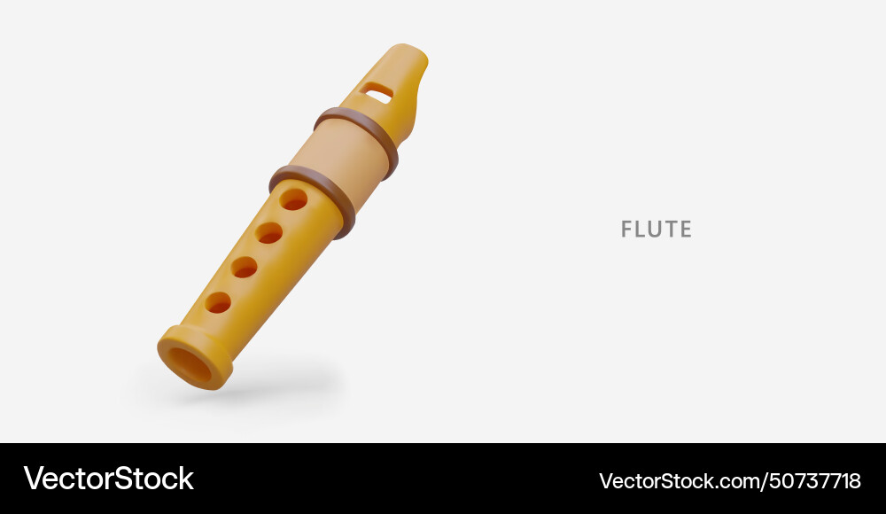 Realistic flute folk wind instrument record Vector Image