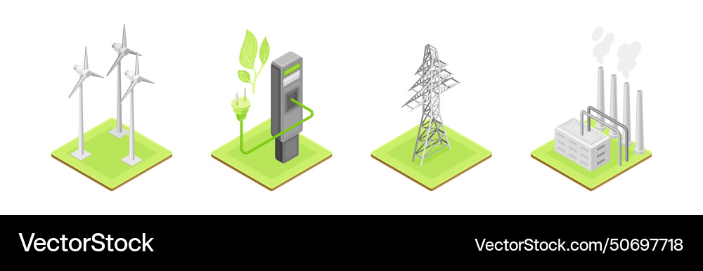 Renewable green energy source technology Vector Image