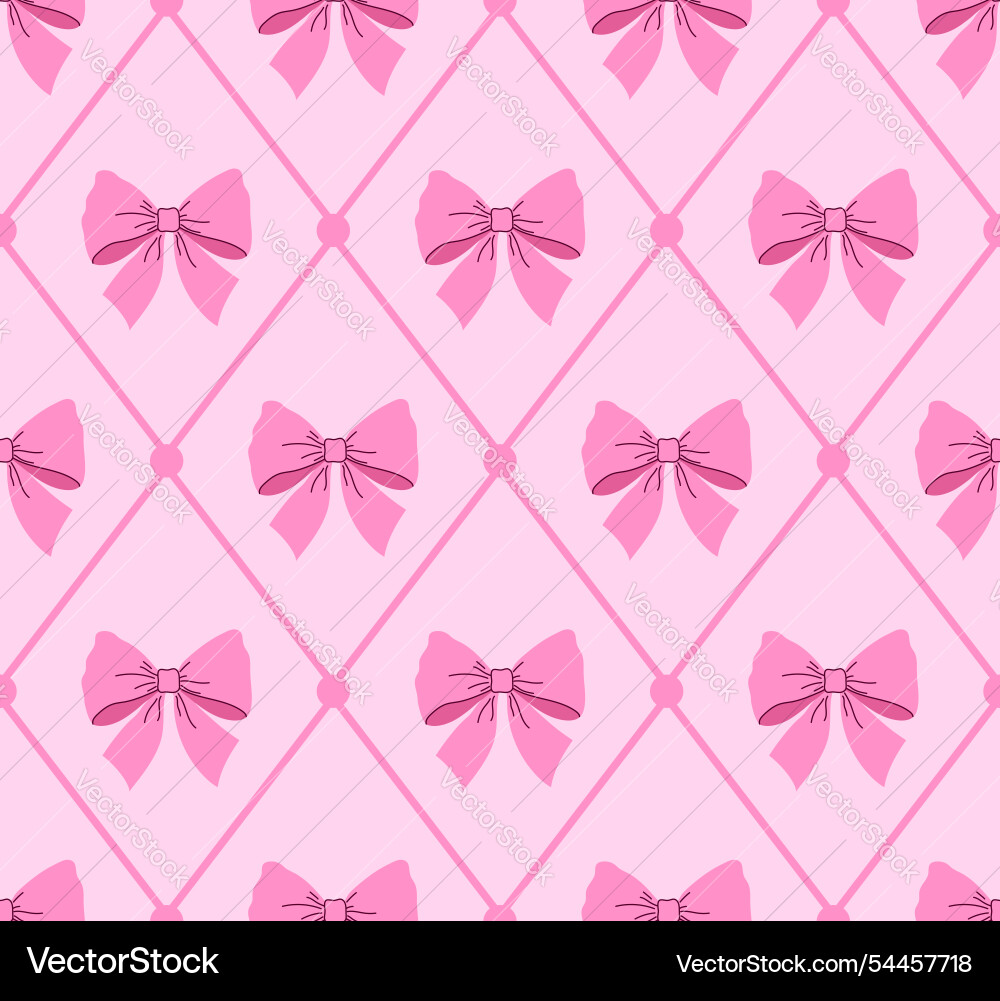 Seamless pattern with pink bows Royalty Free Vector Image