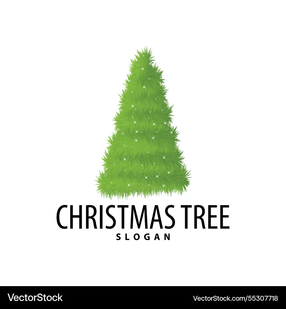 Simple christmas tree logo design with abstract Vector Image