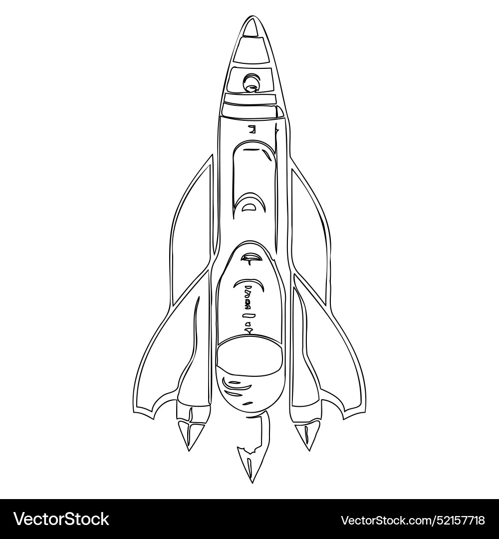 Space shuttle outline sketch Royalty Free Vector Image