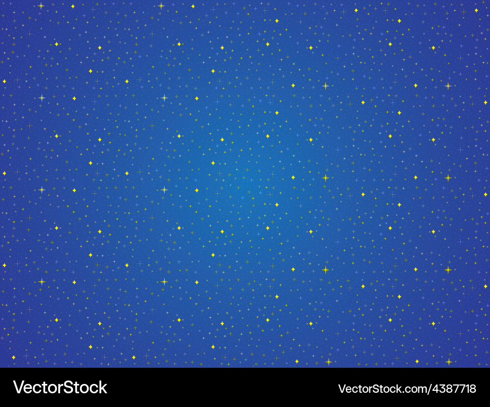 Yellow Starry Sky Background Royalty Free Vector Image