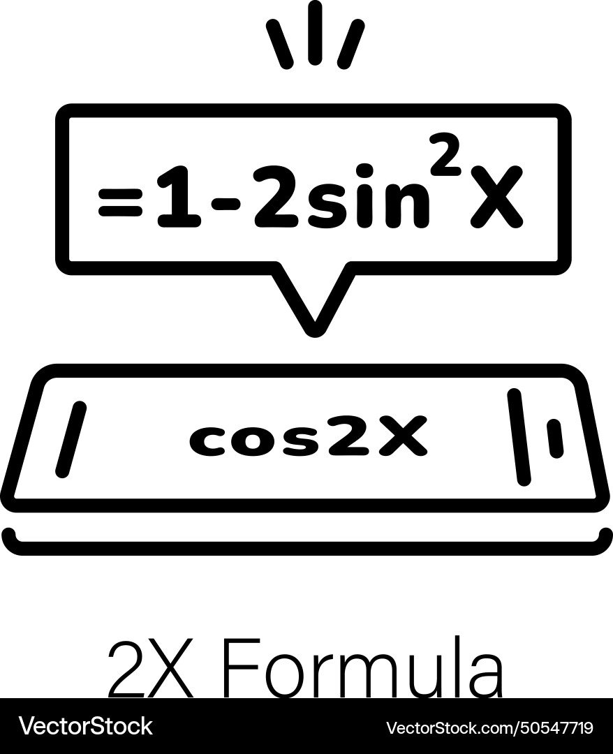 2x formula Royalty Free Vector Image - VectorStock