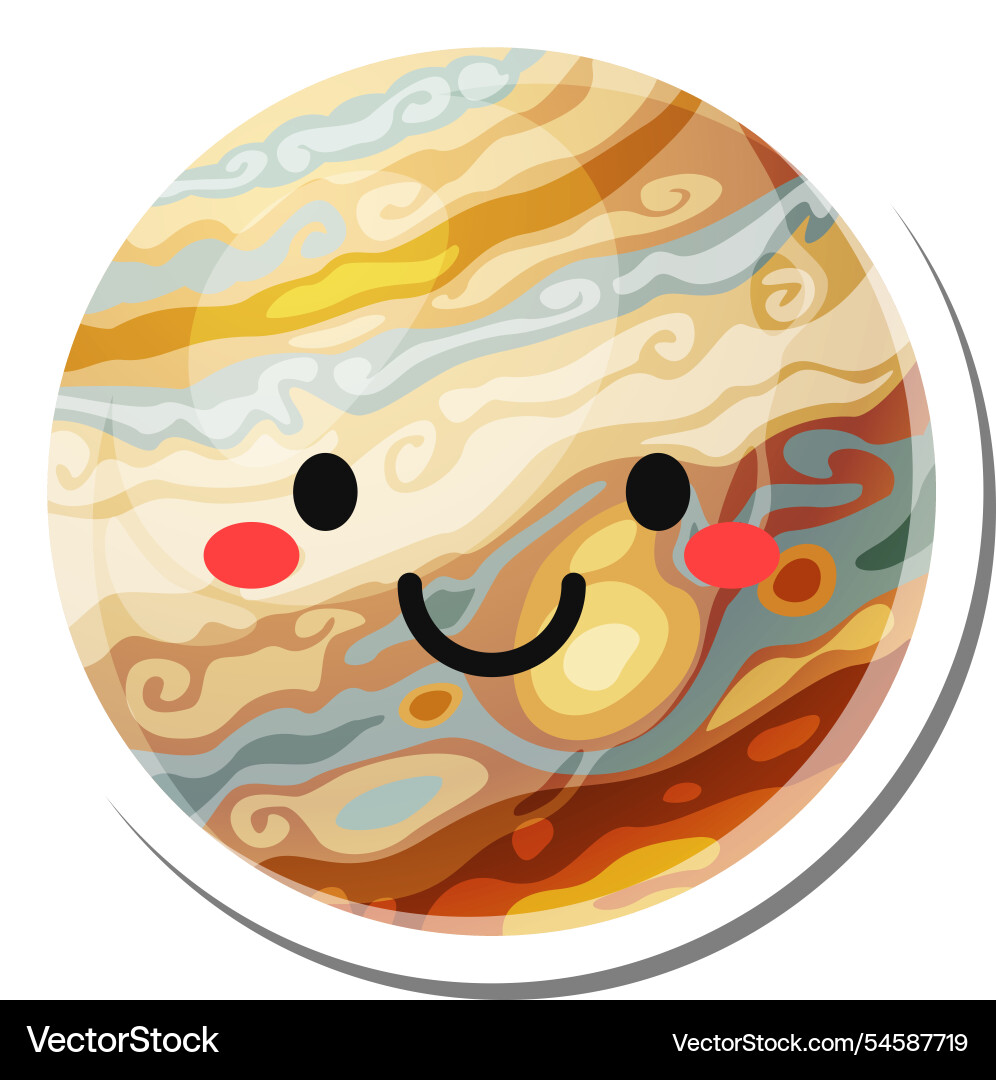 Cartoon representation of planet jupiter Vector Image