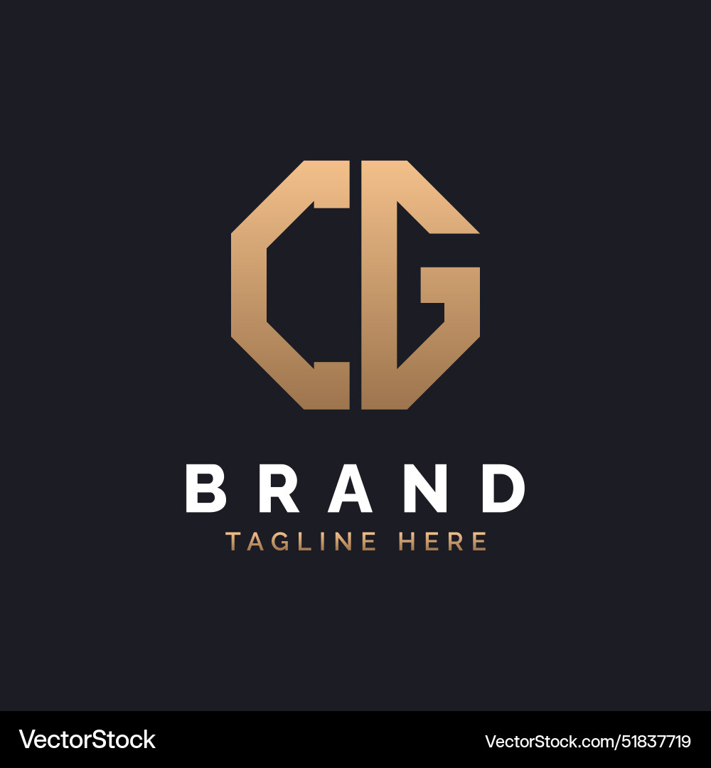 Cg logo design modern minimal elegant and luxury Vector Image