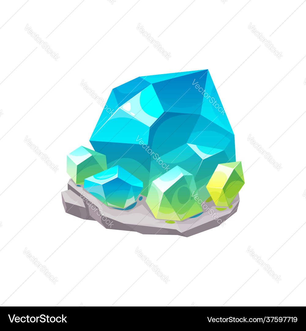 Crystal gem gemstone quartz jewel blue diamond Vector Image