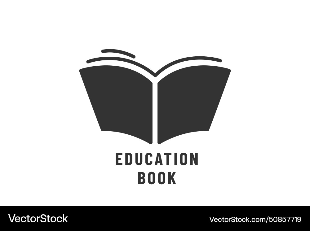 Education book logo design Royalty Free Vector Image