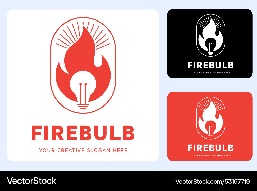 Fire bulb logo design template Royalty Free Vector Image