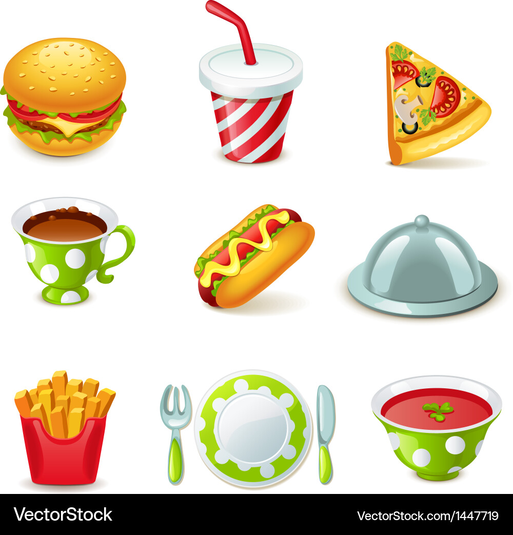 Food icons Royalty Free Vector Image - VectorStock