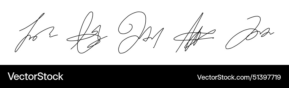 Hand drawn fake autograph with scribble pen Vector Image