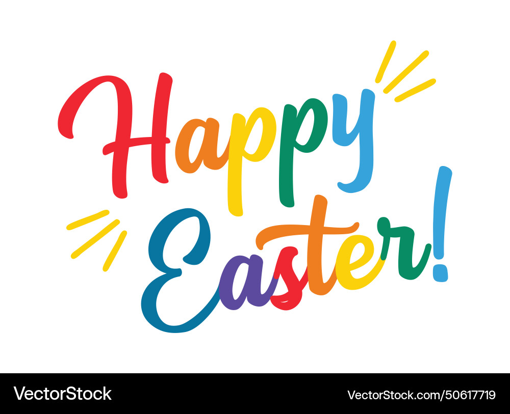 Hand drawn happy easter quote Royalty Free Vector Image