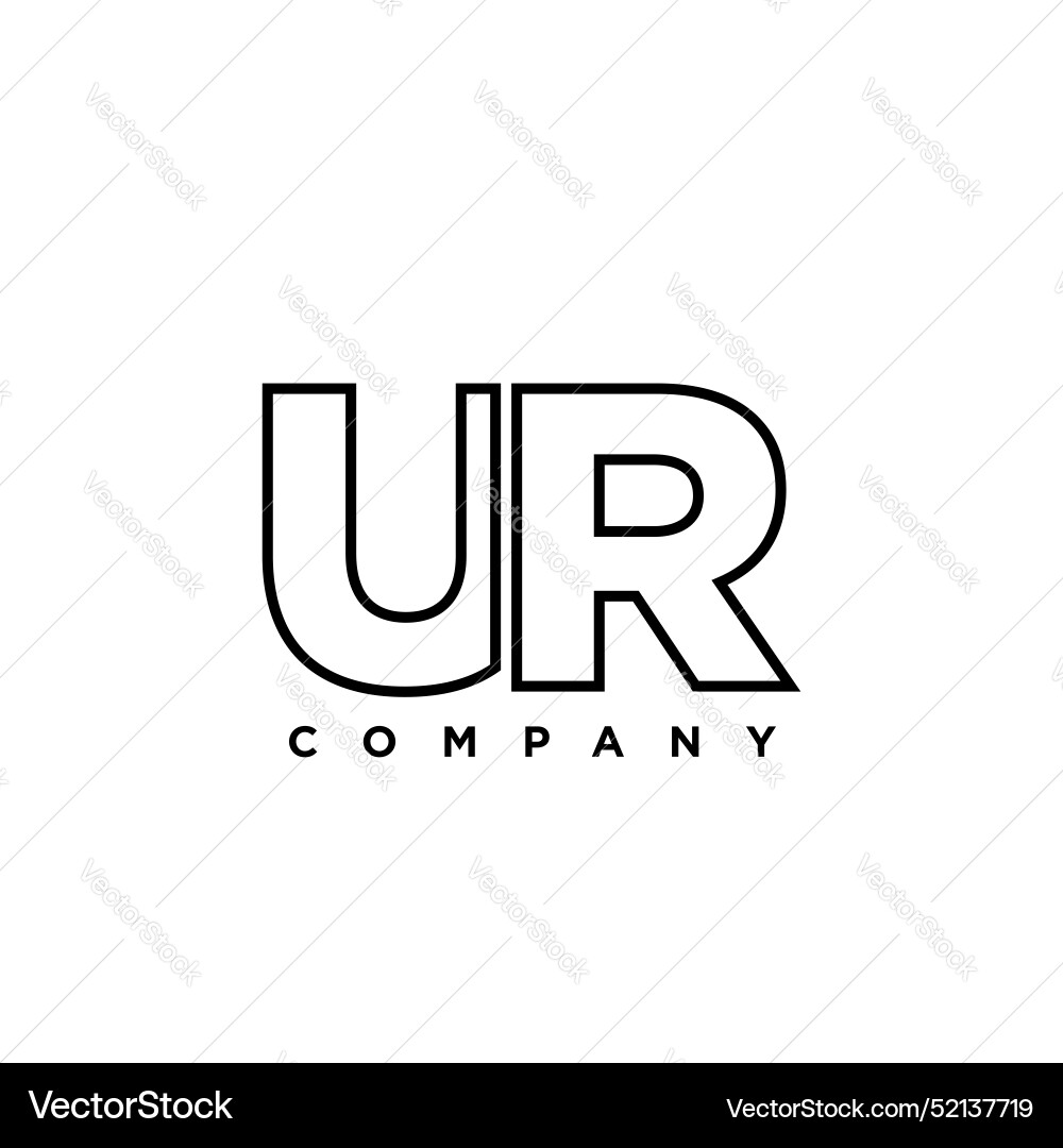 Letter u and r ur logo design template minimal Vector Image