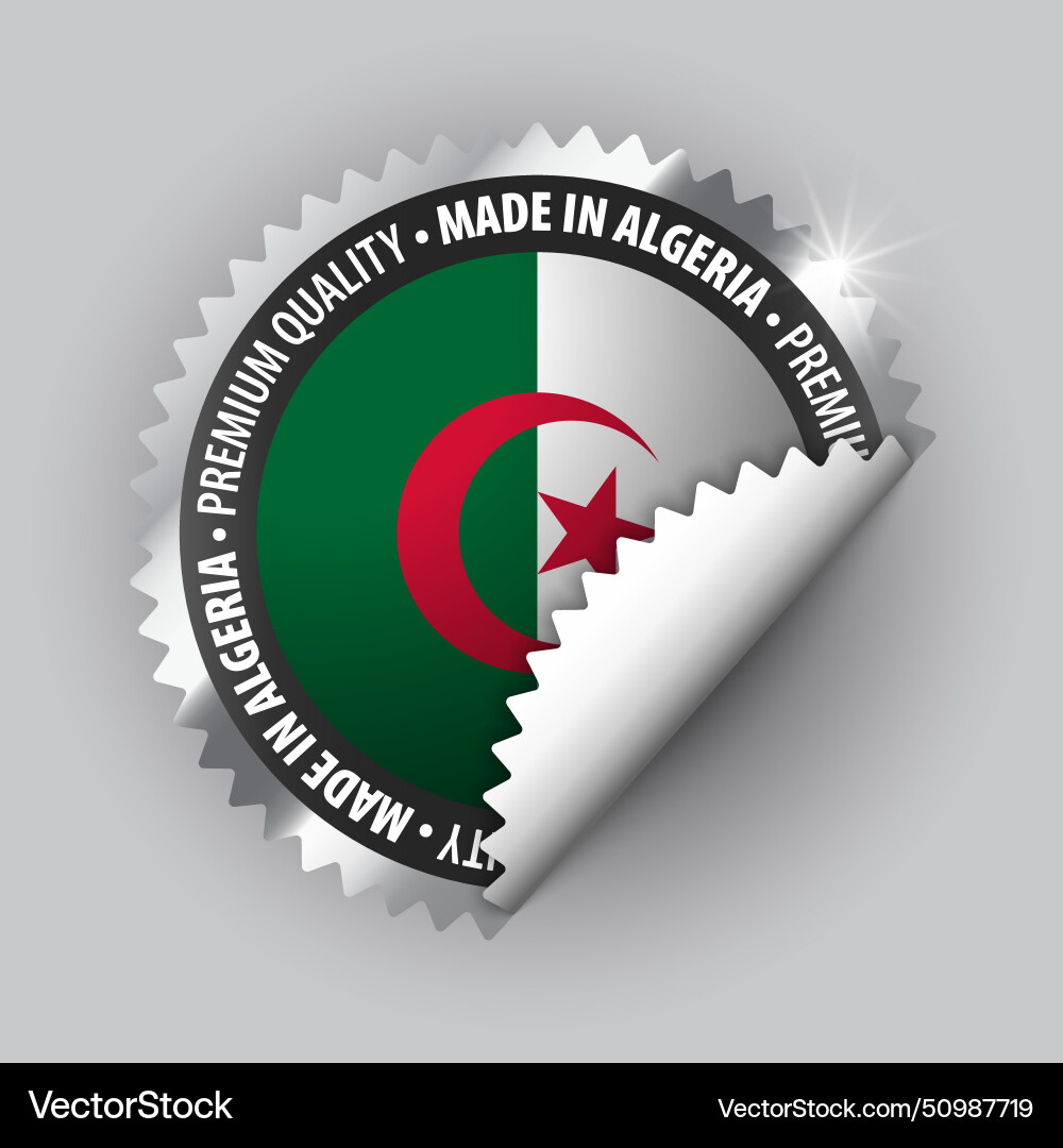 Made in algeria graphic and label Royalty Free Vector Image
