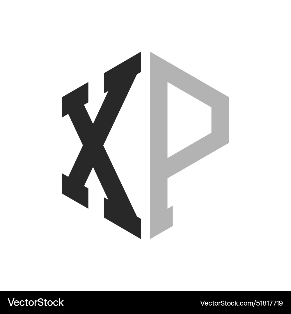 Modern unique hexagon letter xp logo design Vector Image