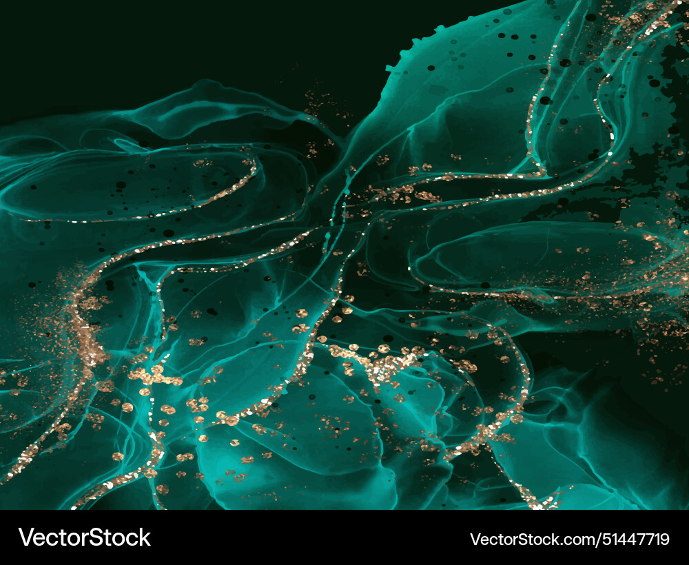 Natural deep green abstract watercolor art Vector Image