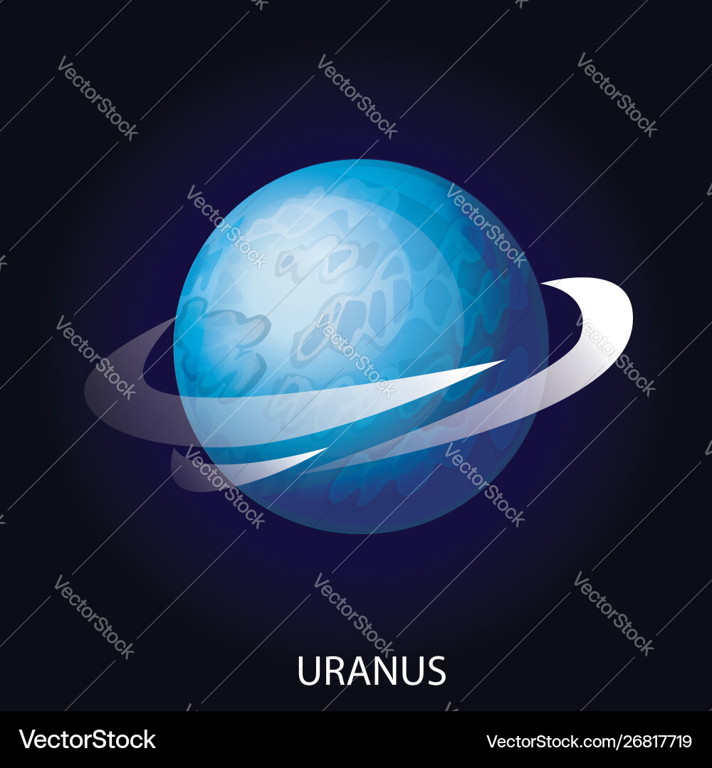 Planet uranus cartoon Royalty Free Vector Image