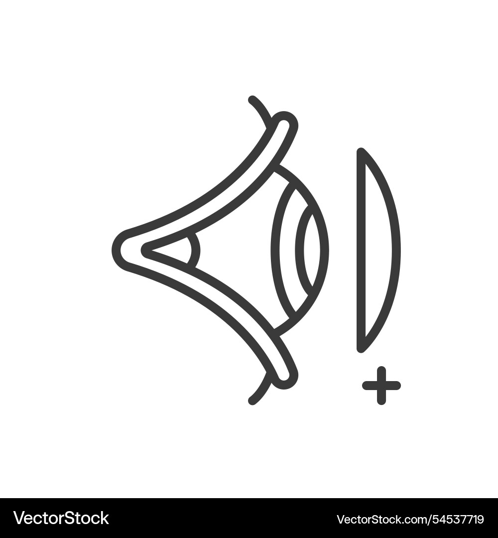 Plus rx glasses lenses icon in line design Vector Image