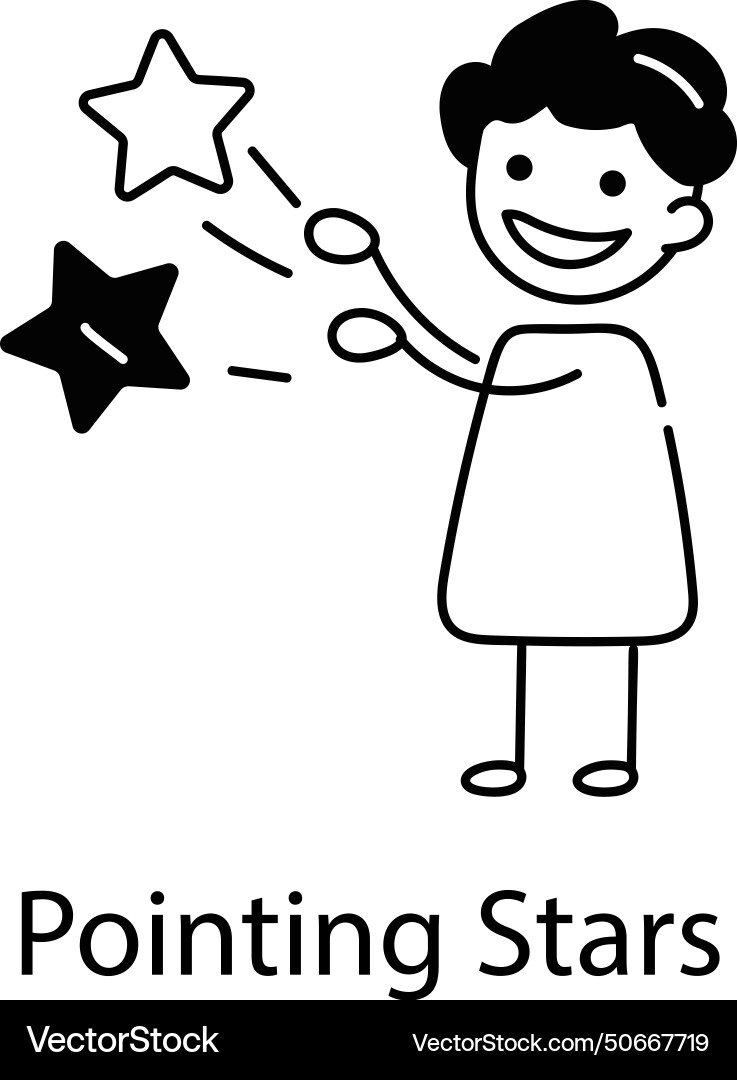 Pointing stars Royalty Free Vector Image - VectorStock