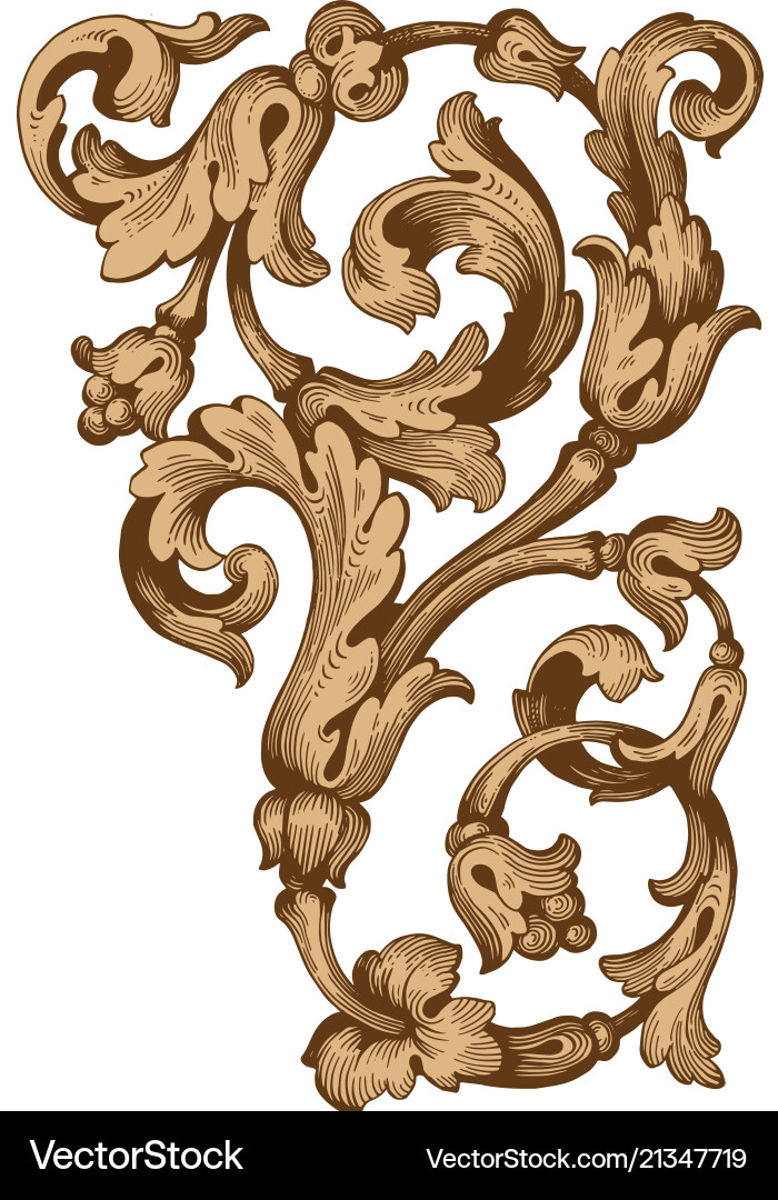 Retro baroque decorations element Royalty Free Vector Image