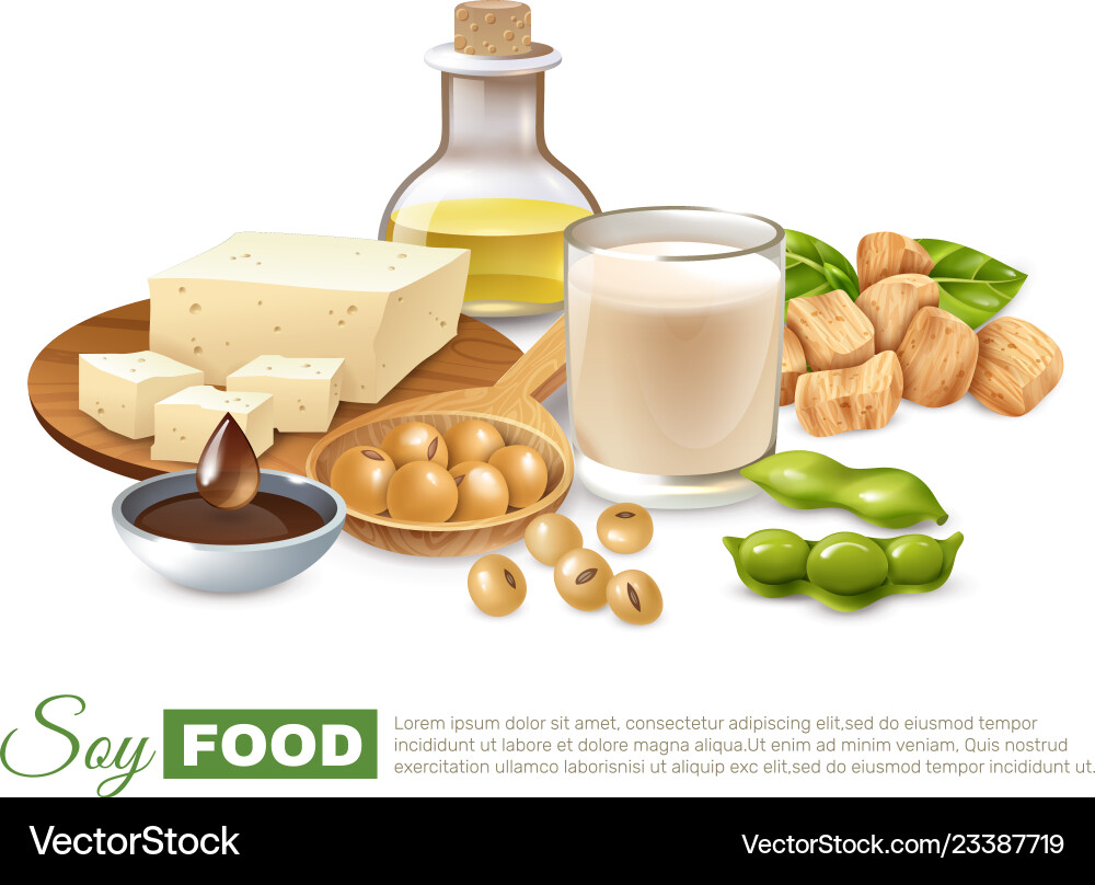Soy Food Products - Fresh & Natural Royalty Free Vector