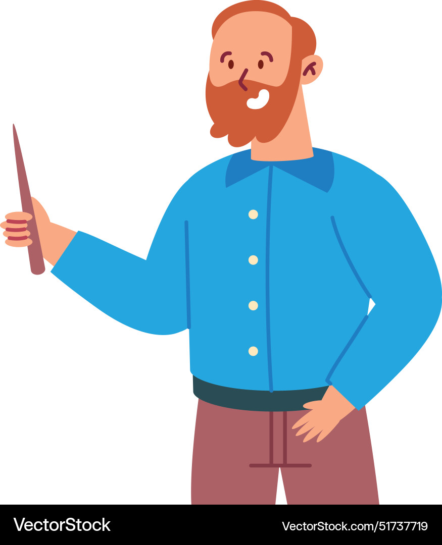 Teacher man explaining with a pointer – Royalty-Free Vector | VectorStock