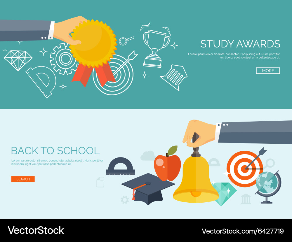 University flat backgrounds Royalty Free Vector Image